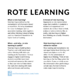 What is Rote Learning? Effectiveness of Rote Learning | Resilient Educator